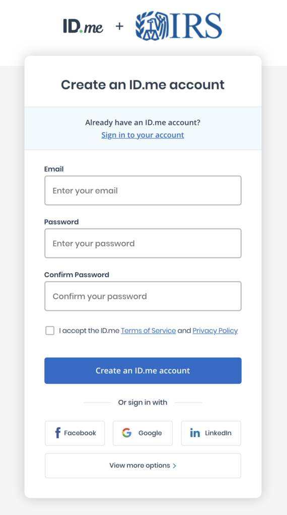 Creating an IRS Account