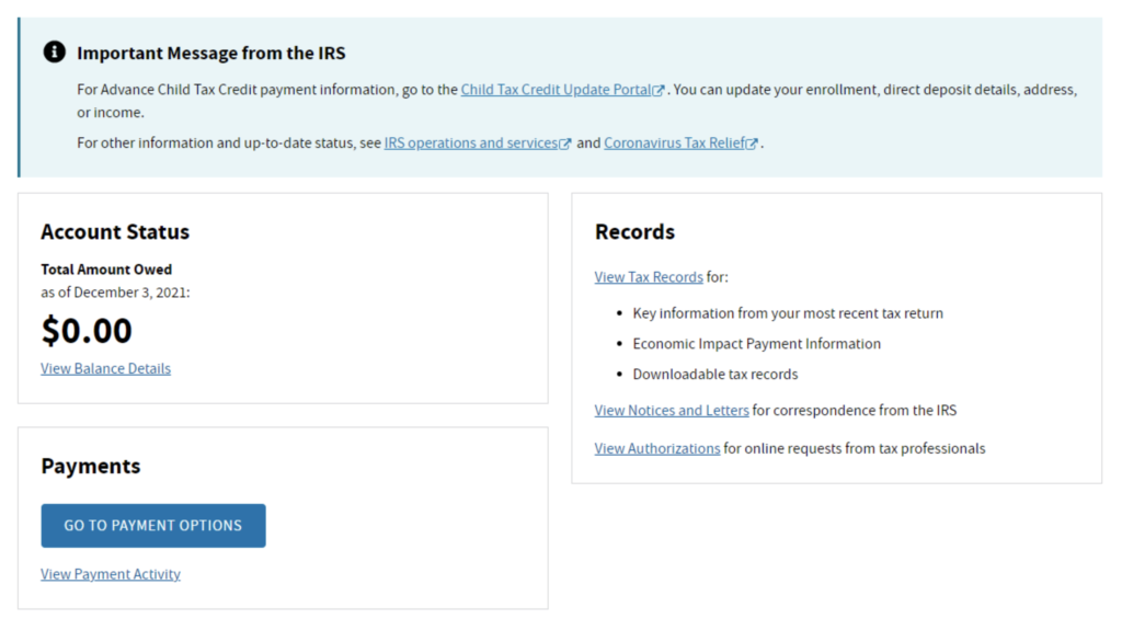 Creating an IRS Account